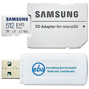 Samsung 512GB EVO+ Micro SD Memory Card for Samsung Phone Works with Galaxy Note 20 Ultra 5G, A42 5G, A21 Phone (MB-MC512KA) Bundle with (1) Everything But Stromboli MicroSDXC & SD Card Reader