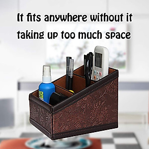 Daixers PU Leather Remote Control Holder Storage Container for TV Remote Phone Caddy Eyeglasses