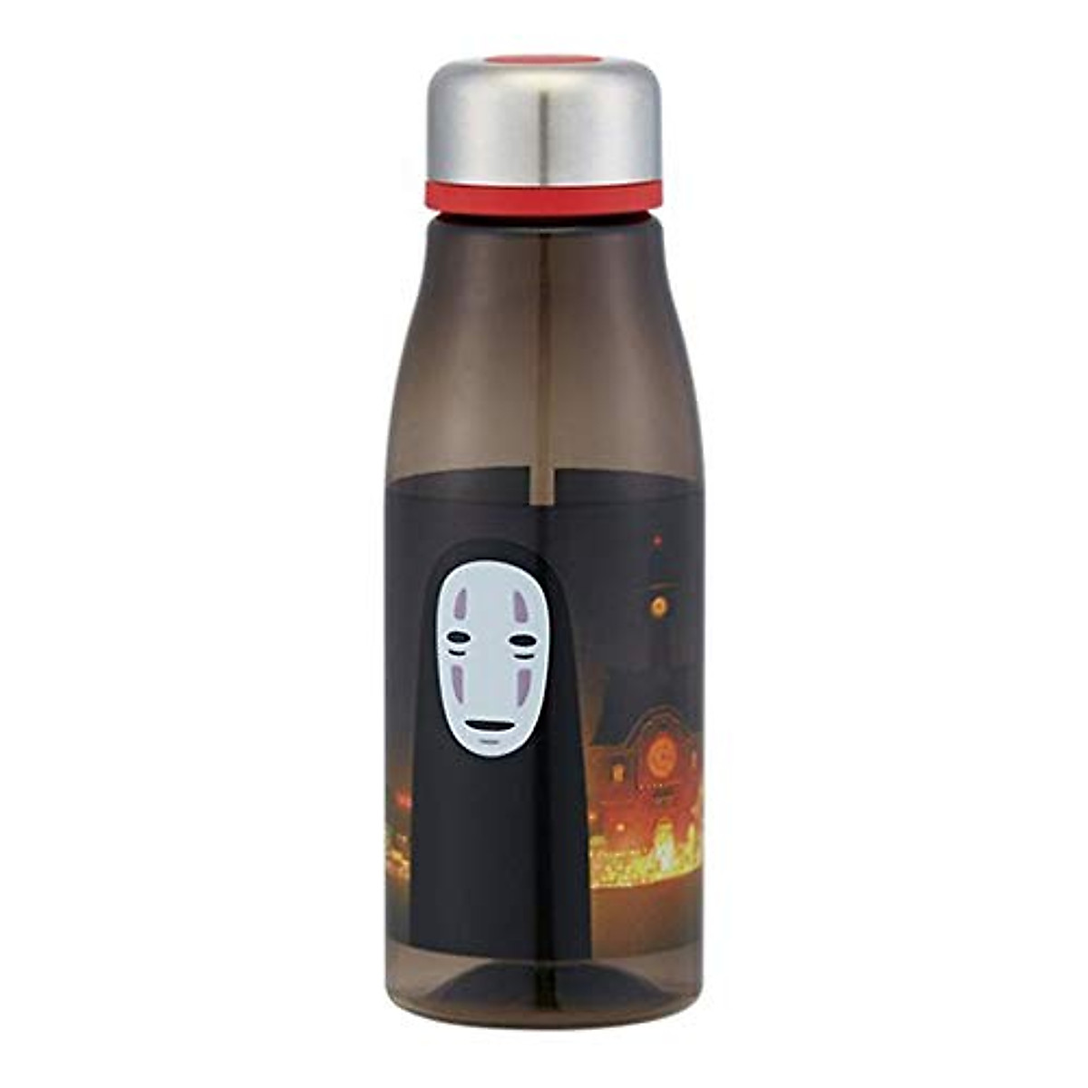 Studio Ghibli Bento Box - Spirited Away - Kaonashi (No Face) - Set of 22oz Japanese Lunch Box with 17 oz Stylish Water Bottle and Spoon/Chopsticks in a noise-free case (Kaonashi Bento, Spoon, Bottle)