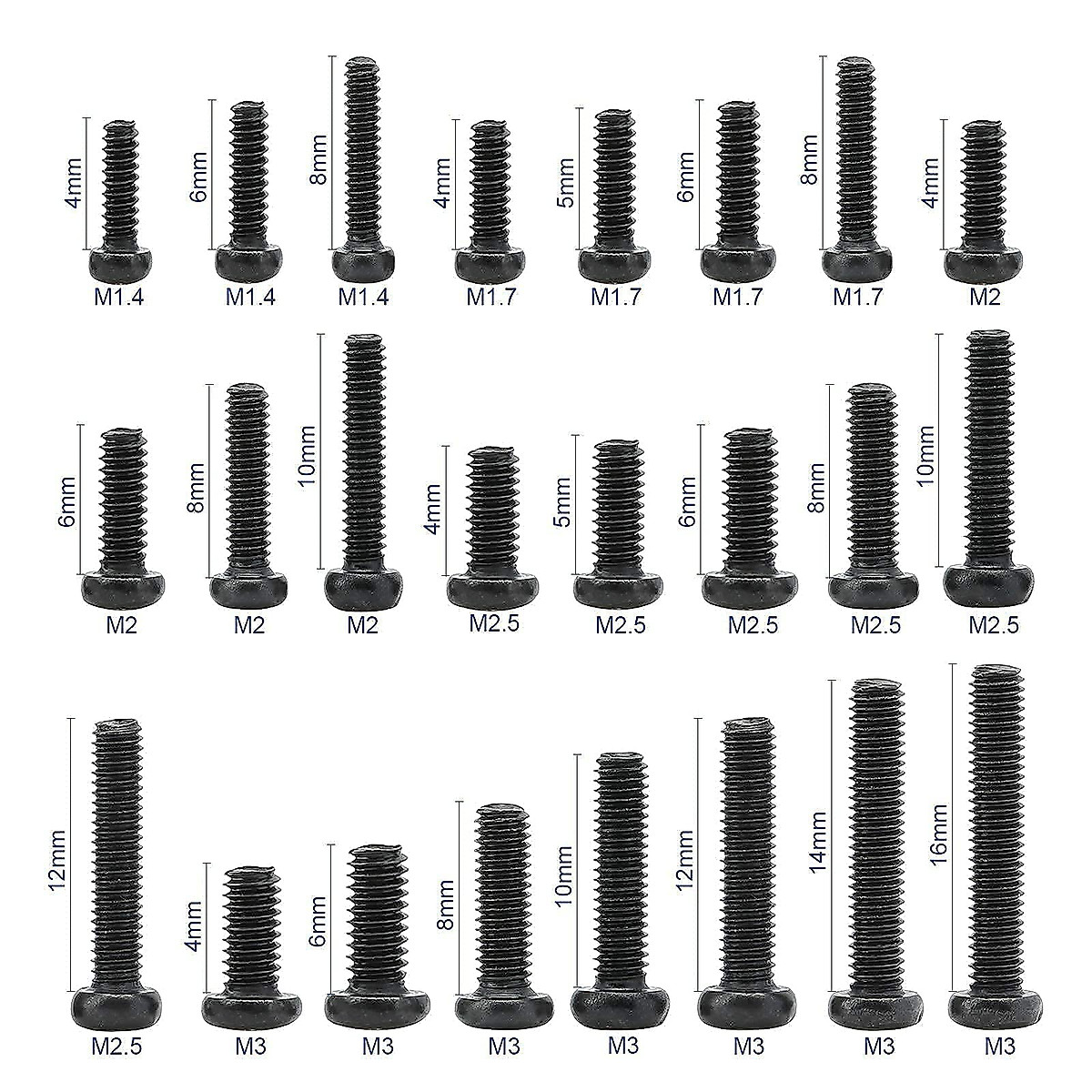 NINDEJIN Computer Laptop Notebook Screws Kit Phillips Flat + Round Pan Head Miniature Screws Set for Toshiba Gateway Samsung HP IBM Dell Sony Acer Asus SSD Hard Disk SATA