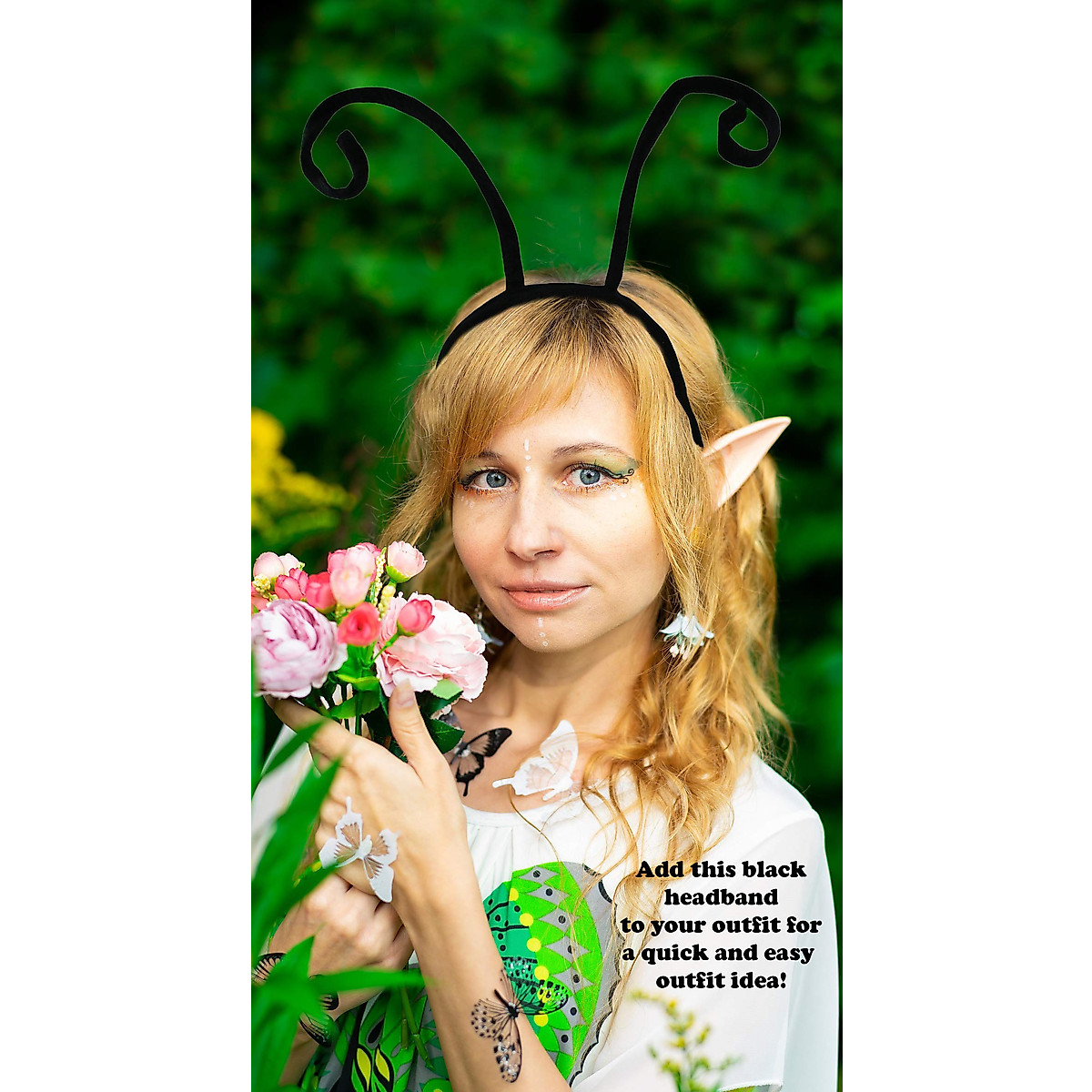 Nicky Bigs Novelties Black Velvet Bug Antenna Headband | Ladybug Bee Insect Hair Band Costume Accessory | Unisex Adult One Size Halloween Accessories