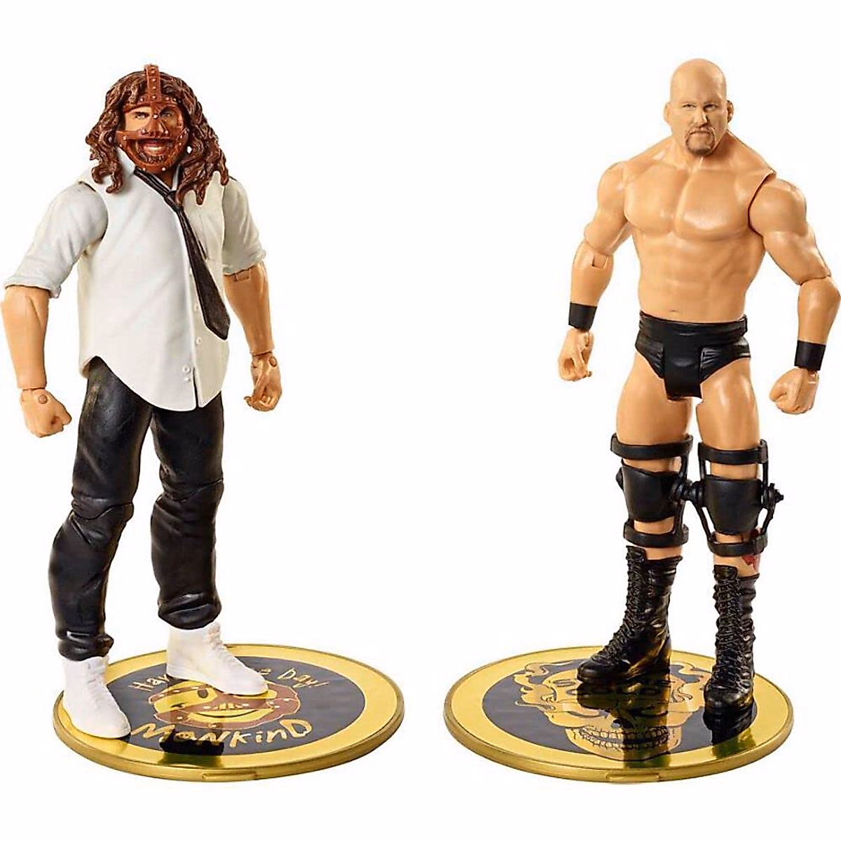 ​WWE MATTEL Stone Cold Steve Austin vs Mankind Championship Showdown 2 Pack 6 in Action Figures High Flyers Battle Pack for Ages 6 Years Old and Up​