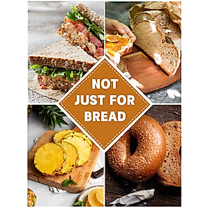 SONKONIA 15.7'' Rubberwood Bread Knife for Homemade Bread, Bread Bow Knife Slicer, Double-Sided Serration for Left & Right-Handed Use, Perfect Sourdough Cutter and Kitchen