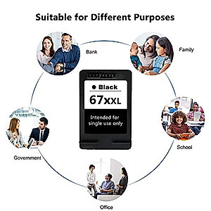 Intended for HP 67XXL Ink Cartridge Single Use Only Black