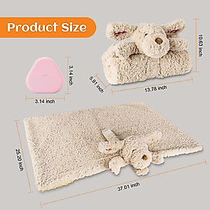 Moropaky Heartbeat Toy Puppy Heartbeat Blanket for Dog Anxiety Relief, Heartbeat Stuffed Animal for Puppy Calming Aid Behavioral Aid, Comfort Cuddle Toy for Dogs Cats Pets…