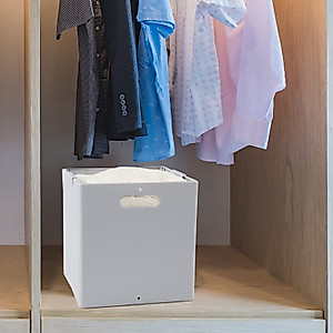 Minekkyes Plastic Collapsible Cube Storage Bins, Foldable Closet Organizers for Shelves, 4-Pack