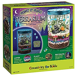 Creativity for Kids Grow 'N Glow Terrarium Kit for Kids - Educational Science Kits Ages 6-8+, Kids Gifts for Boys and Girls, Craft and STEM Projects