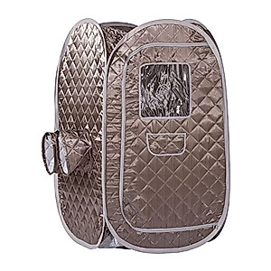 ZONEMEL Portable Steam Sauna Tent, Lightweight Folding Tent, Personal Steam Sauna SPA for Relaxation at Home, Steamer NOT Included (Dark Grey)