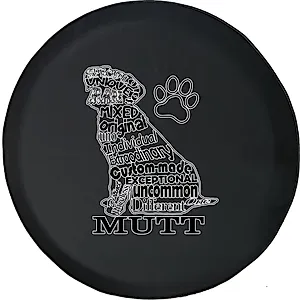 Tire Covers Mutt Dog Paw Print RV Camper Custom Car Spare Tire Covers Size 32 to 33 Inch