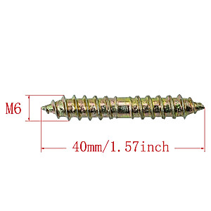 PSCCO 20PCS Dowel Screw Double Ended Wood Woodworking Furniture Connecting Fixing Dowel Screws M6x40mm