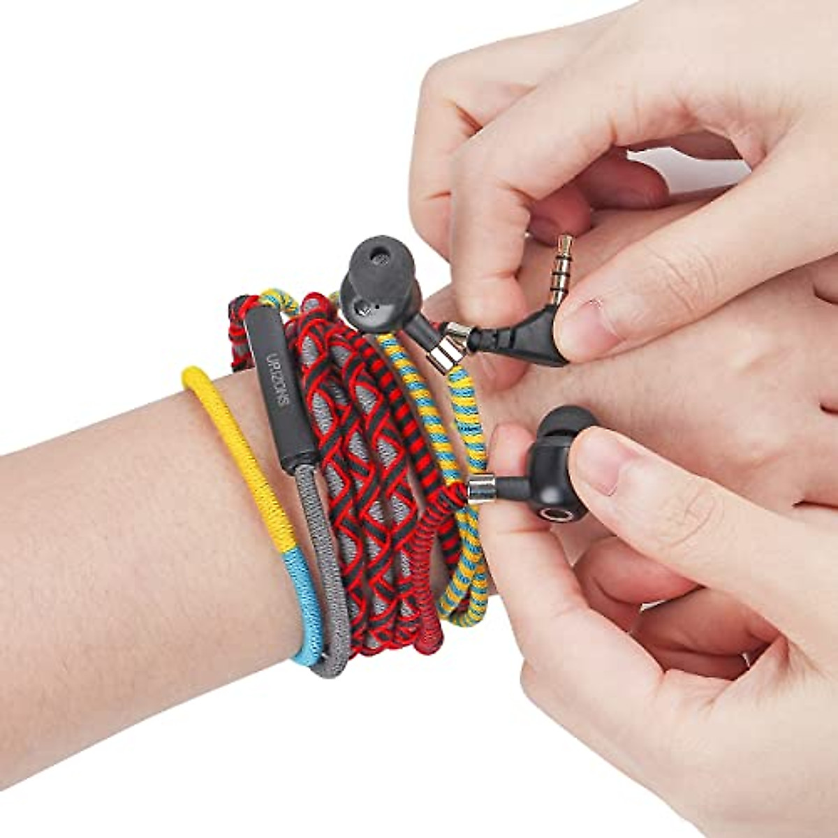 URIZONS Earbud in-Ear Headphones Wired - Anti-Lost Earphones Ear Buds with Mic Volume Control for School Students (11A)