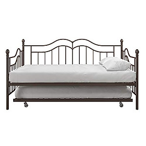 DHP Tokyo Daybed and Trundle with Metal Frame, Full Over Twin Size, Brushed Bronze