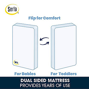 Delta Children Heartland 4-in-1 Convertible Crib Infant Changing Table with Pad + Serta Perfect Start Crib Mattress, Bianca White