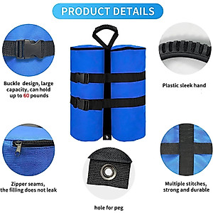 Jorohiker Canopy Weight Bags Set of 4, 1680D Heavy Duty Leg Canopy Weights Sand Bags for Pop up Canopy Tent,Instant Outdoor Sun Shelter Canopy,Patio Umbrella