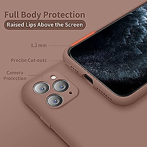Cordking iPhone 11 Pro Case, Silicone Ultra Slim Shockproof Phone Case with Soft Anti-Scratch Microfiber Lining, [Enhanced Camera Protection], 5.8 inch, Light Brown