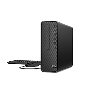 HP Slim Desktop, Intel Pentium Silver J5040 Processor, 8 GB DDR4-2400 SDRAM Memory, Intel UHD Graphics 605, Finish in Dark Black, S01-aF2020