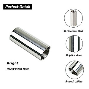 Guitar Slide, Set of 1 Glass Slide, 1 Steel Slide and 1 Brass Guitar Slide, Bonus 6 Pcs Guitar Picks, and 4 Finger Picks