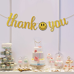 Thank You Banner Gold Glitter, Bachelorette Wedding Bridal Shower Party Decorations, Thanksgiving Day Decorations