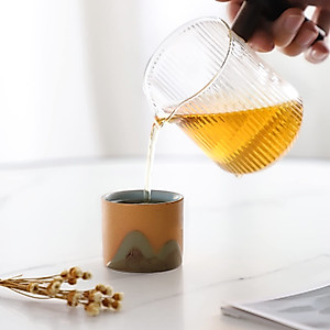 Evannt Ceramic Tea Cups Chinese Tea Cup Set of 3 Small Japanese Tea Cups Porcelain Sake Cup Kung Fu Tea Set Retro Style (Style 1#)