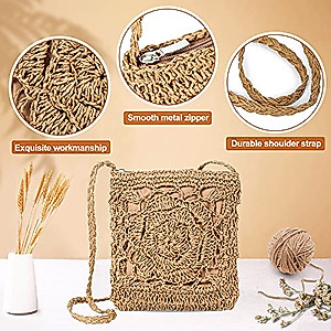 JOSEKO Straw Crossbody Bag Women Shoulder Bag Summer Beach Bag