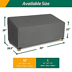 Patio Watcher Small Outdoor Bench Loveseat Cover, Durable and Waterproof 50 Inch 3-Seater Outdoor Lawn Patio Furniture Covers, S-50"L x 28.5"D x 30"H