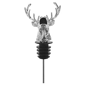 Kichvoe Wine Pourer Wine Aerators Stainless Deer Stag Head Wine Pourer Stags Head Bottle Pourer Unique Gift Ideas Bar Accessories Birthday and Wedding Christmas Gifts