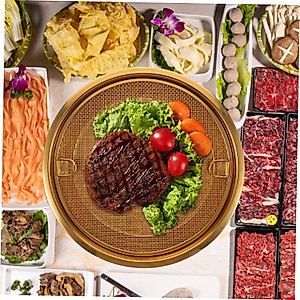 Plate,Dishes,Stainless Steel Filter Pan Korean BBQ Grill Pan Stainless Steel Container Oil Drain Container French Fries Serving Plate Convenient Fruits Plate Fruits Storage Tray Stainless Steel ( Colo