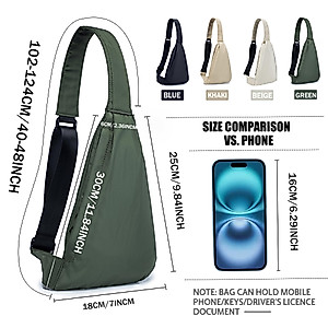 Croogo Shoulder Strap Backpack Thin Chest Sling Bag Foldable Personal Bags,Green