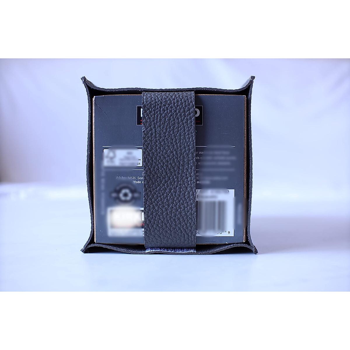 Tissue Box Cover Holder, Square with Bottom Belt by Carrot's Den - PU Leather Decorative Organizer for Tabletop, Bathroom, Car, Office | Beige