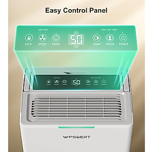 Wpsoert 4,000 Sq.Ft Dehumidifier for Basement with Drain Hose, 45 Pints Dehumidifiers for Home Large Room, Bedroom Intelligent Humidity Control with Auto Shut Off, Auto Defrost, Dry Clothes, 24H Timer