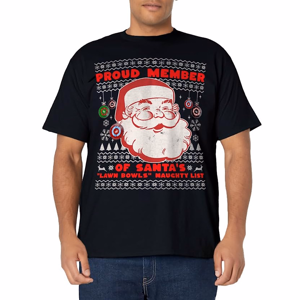 Christmas Lawn Bowls Idea For Men & Santas Xmas Lawn Bowling T-Shirt