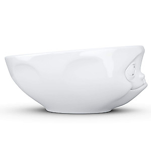 FIFTYEIGHT PRODUCTS TASSEN Porcelain Bowl, Tasty Face Edition, 11 oz. White (Single Bowl) Medium Bowl for Soup Cereal
