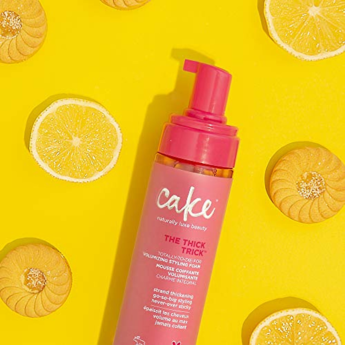 Cake Beauty Thick Trick Volumizing Styling Foam Hair Mousse, Green Tea & Ginseng for Volume & Shine, Vegan for Women, Sulfate, Paraben & Cruelty Free, Basic, 6.8 Oz, basic (MA00268)