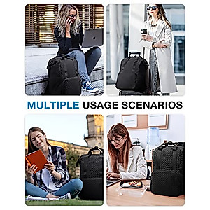 BAGSMART Laptop Backpack 15.6 Inch Travel Backpack for Women, Lunch Backpack Work Backpack Business Computer Back Pack(Black)