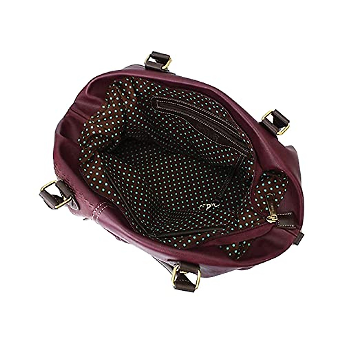 Chala Group Chala German Shepherd Laser Cut Large Crossbody Tote Shoulder Handbag, Dog Mom (Plum)