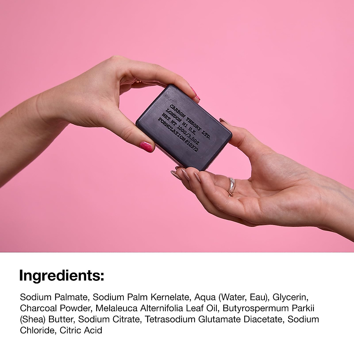 Carbon Theory | Charcoal & Tea Tree Oil Facial Cleansing Bar in Resealable Travel Pack | 100g