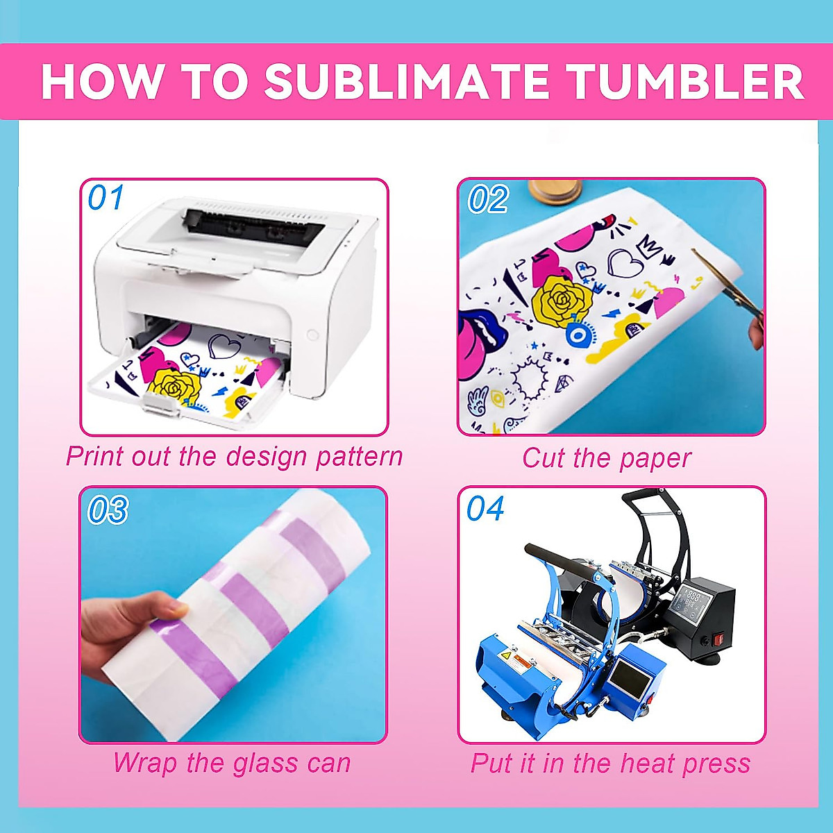 Kocdam 12 pack Sublimation Glass Cups with Bamboo Lids and Straws, Frosted 16oz Blanks Sublimation Beer Cans, Borosilicate Glasses, Sublimation Tumblers for Beer, Juice, Soda, Iced Coffee