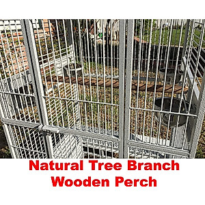 4-Size/2-Color; Extra Large Elegant Durable Play Top Bird Cage Parrot Finch Macaw Cockatoo Bird Wrought Iron Cage (White-Vein)