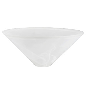 Aspen Creative 25301-64-1, Alabaster Glass Shade for Medium Base Socket Torchiere Lamp, Swag Lamp, Pendant, Island Fixture, 12-7/8" Diameter x 5-3/4" Height