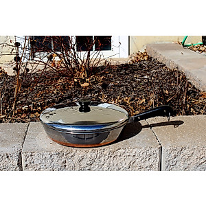 Revere Ware 12" Stainless Steel Copper Bottom Skillet Fry Pan with Lid