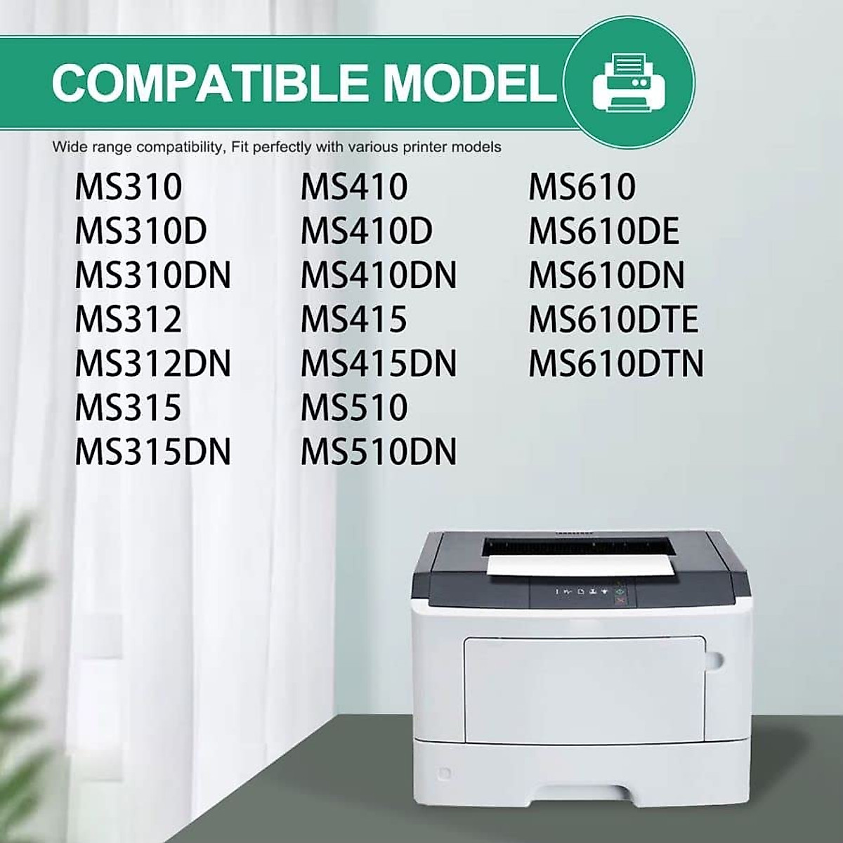 MS310 MS410 Toner Cartridge - Dophen 2 Pack 501H 50F1H00 High Yield Black Toner Cartridge Replacement for Lexmark MS310 MS310d MS312 MS315 MS410 MS415 MS510 MS610 Printer