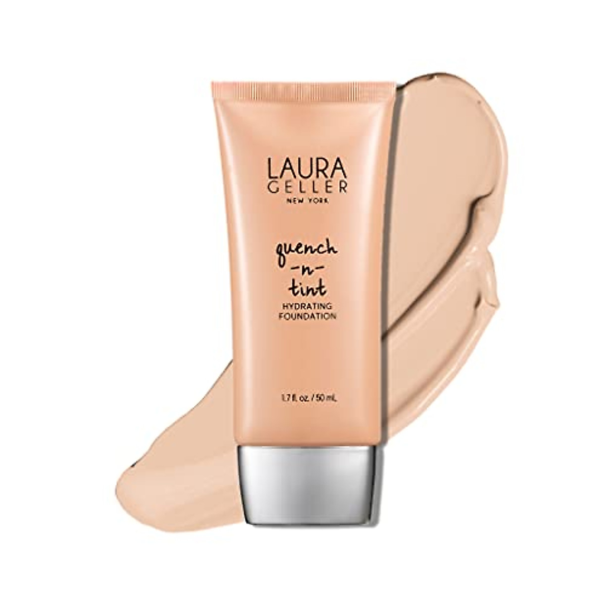LAURA GELLER NEW YORK Quench-n-Tint Hydrating Foundation - Light - Sheer to Light Buildable Coverage - Natural Glow Finish - Lightweight Formula with Hyaluronic Acid