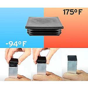 Caplugs SQR-2-4-8 – SQR Series – Plugs for Square Tubing, 100 Pack, to Fit Square Tube OD 2.000" x Height 0.52", Wall Thickness 4-8 Ga. (.238-.165"), PE-LD, Black, Exterior Ribs (99192493)