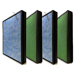 Nispira 4-in-1 True HEPA Activated Carbon Replacement Filter Compatible with HSP002 Smart 2.0 Air Purifier, 4 Packs