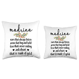 Madrina Appreciation Mother's Day La Madrina Spanish Latin Godmother Proposal Throw Pillow, 18x18, Multicolor