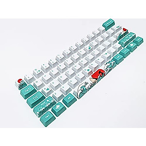 Custom keycaps 60 Percent Doubleshot PBT Keycaps Set OEM Profile for Cherry MX Switches Gaming Mechanical Keyboard,gk61,rk61,Ducky one 2 Mini keycaps (not Include Keyboard)