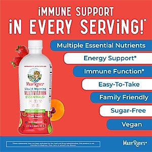 Multivitamin Multimineral for Women Men & Kids by MaryRuth's | No Added Sugar | Vegan Liquid Vitamins for Adults & Kids | Mens, Womens Multivitamin | Energy & Beauty Booster | 32oz (Package May Vary)