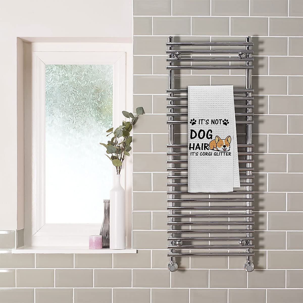 Dibor It’s Not Dog Hair It’s Corgi Glitter Kitchen Towels Dish Towels Dishcloth,Funny Corgi Dog Decorative Absorbent Drying Cloth Hand Towels Tea Towels for Bathroom Kitchen,Dog Lovers Girls Gifts