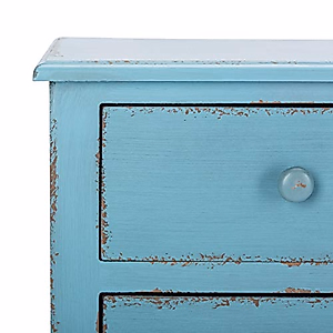 Safavieh American Homes Collection Tablet Distressed Blue 3 Drawer Chest