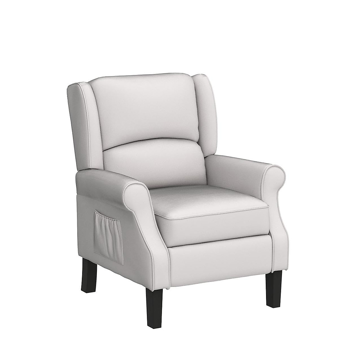 Amazon Brand- Set of 2 Wingback Recliner Chair with Massage and Heat- Accent Chair Push Back Chair for Living Room Bedroom(Beige)